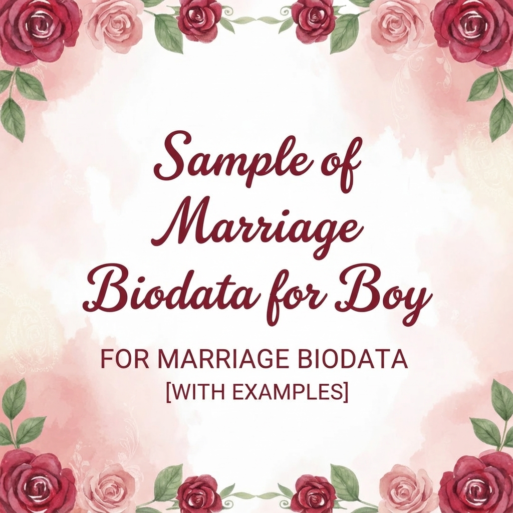 Sample of Marriage Biodata for Boy | Best Formats & Examples ...